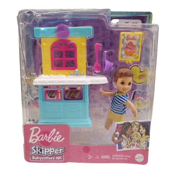 Barbie | Toys | Barbie Skipper Babysitters Barbie Kitchen Playset ...